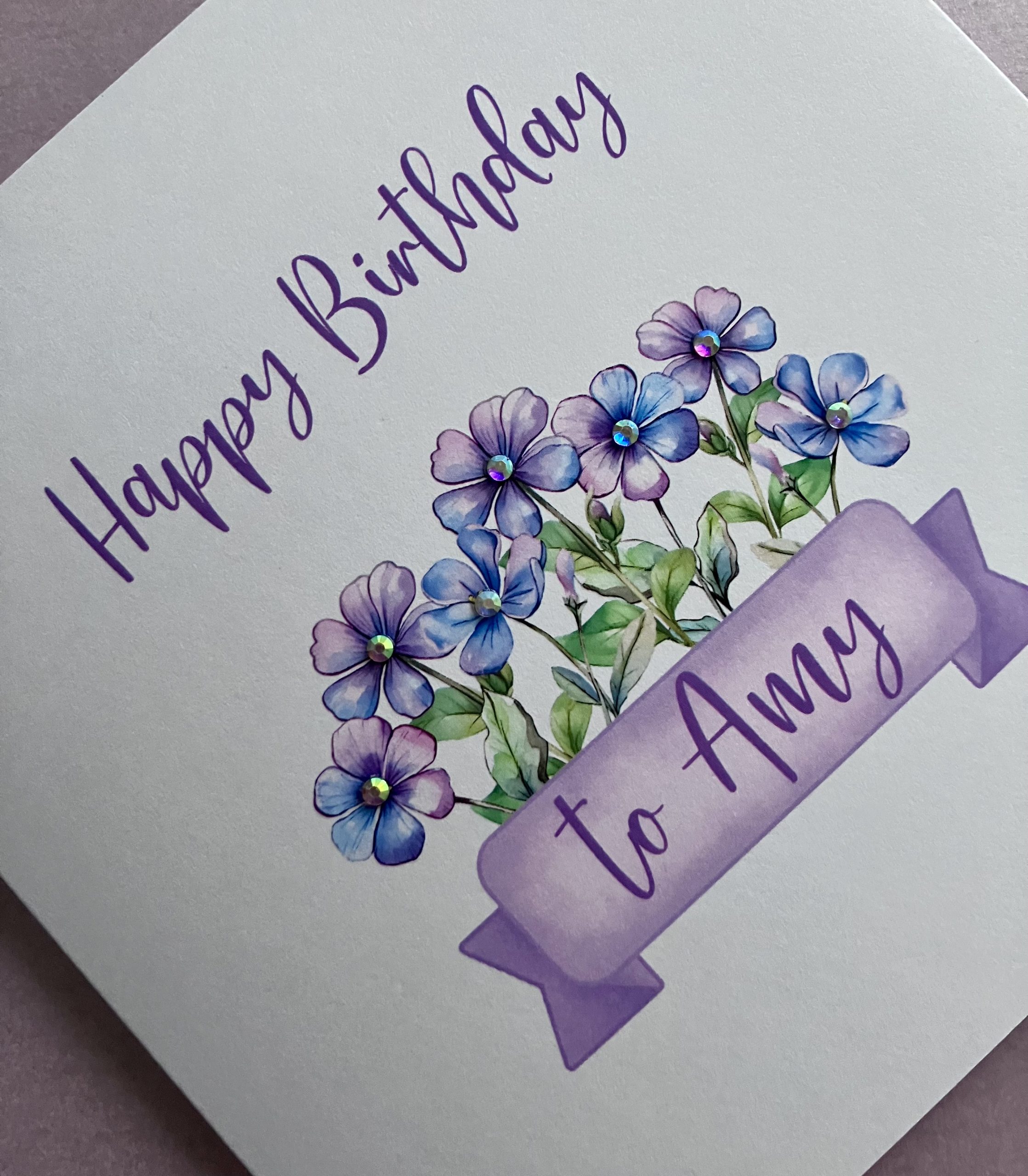 Birth Month Flower Birthday Card - February - personalised, with ...