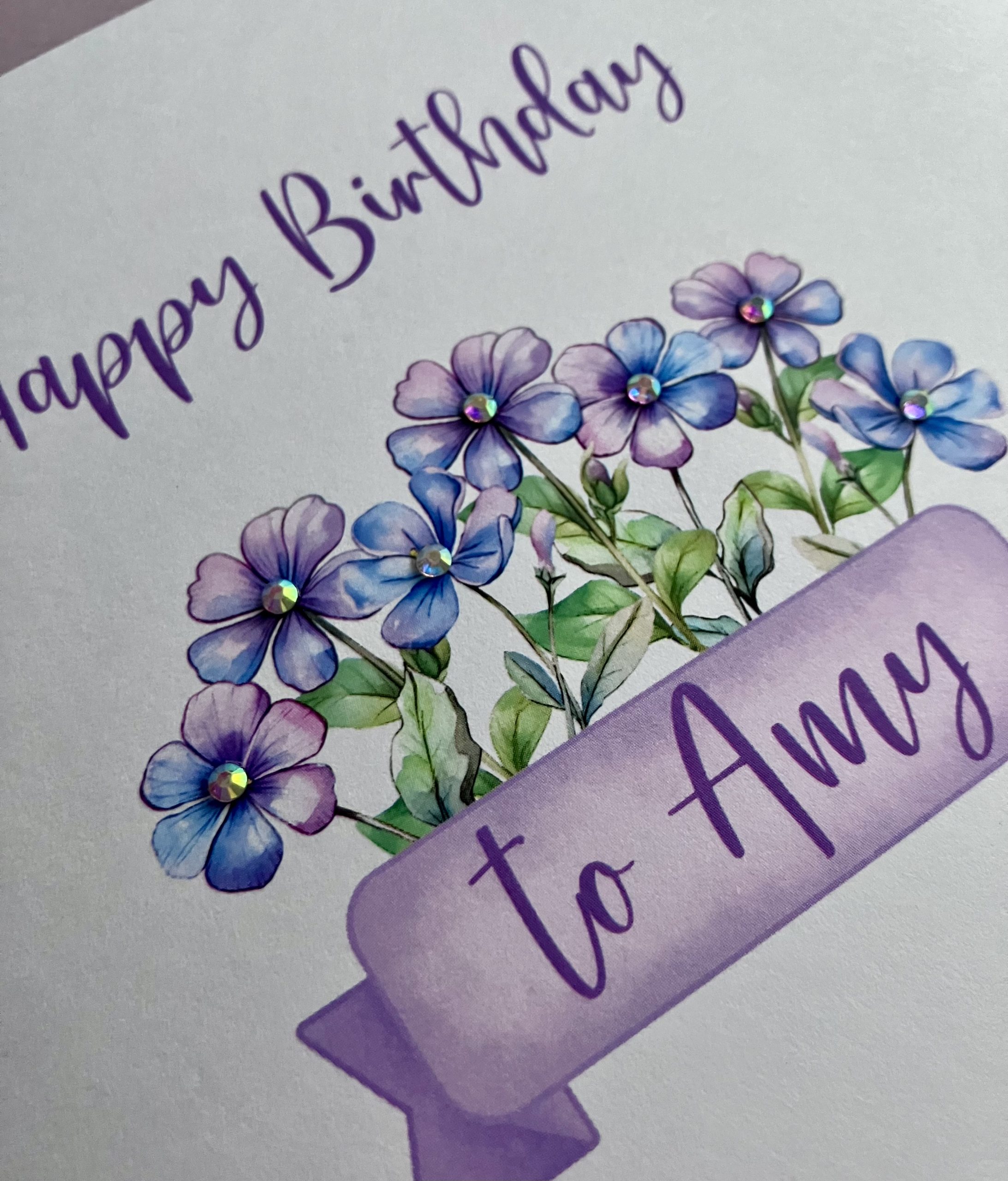 Birth Month Flower Birthday Card - February - personalised, with ...
